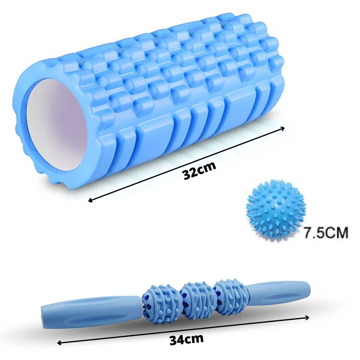 Rodillo Roller + Mango Giratorio + Bola Texturizada Set - Linea Sport