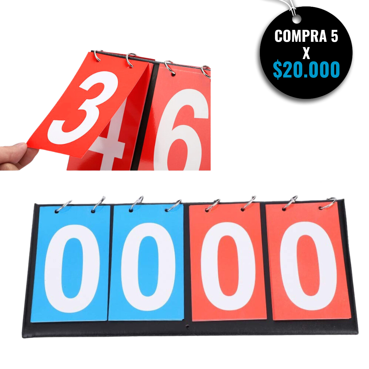 Tablero Portátil Marcador De Puntaje 4 Dígitos Contador - Linea Sport