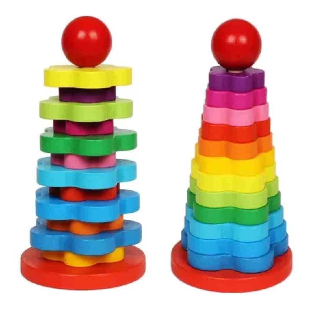 Juguete Torre Apilable Madera Para Niños Didactico Motricidad - Linea Sport